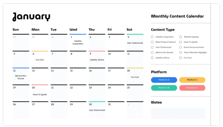 20 Template Kalender Canva untuk Penjadwalan Mudah di Tahun 2025