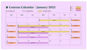 20 Template Kalender Canva untuk Penjadwalan Mudah di Tahun 2025