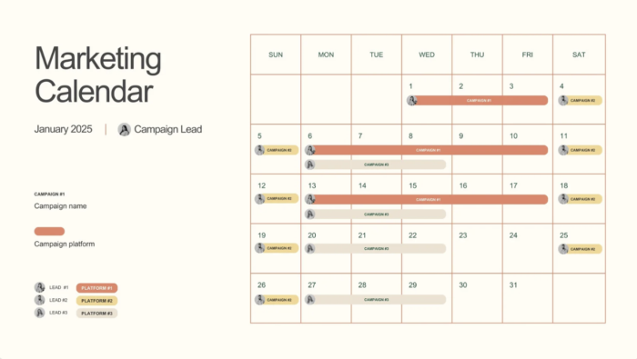 20 Template Kalender Canva untuk Penjadwalan Mudah di Tahun 2025