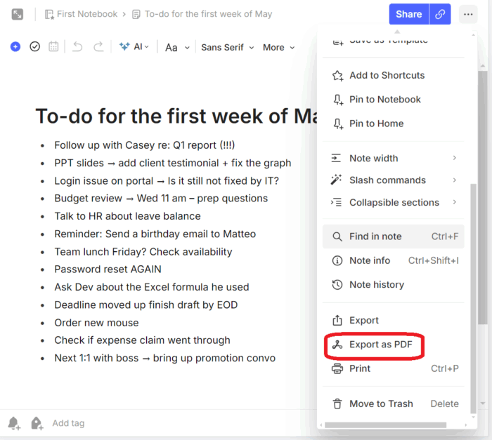 How to Save Notes as PDF on Any Device | ClickUp