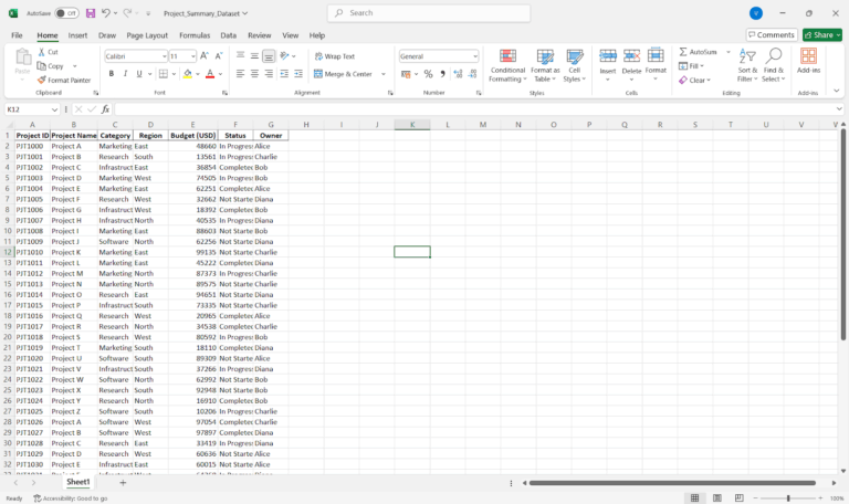 How to Create a Summary Report in Excel for Project Data