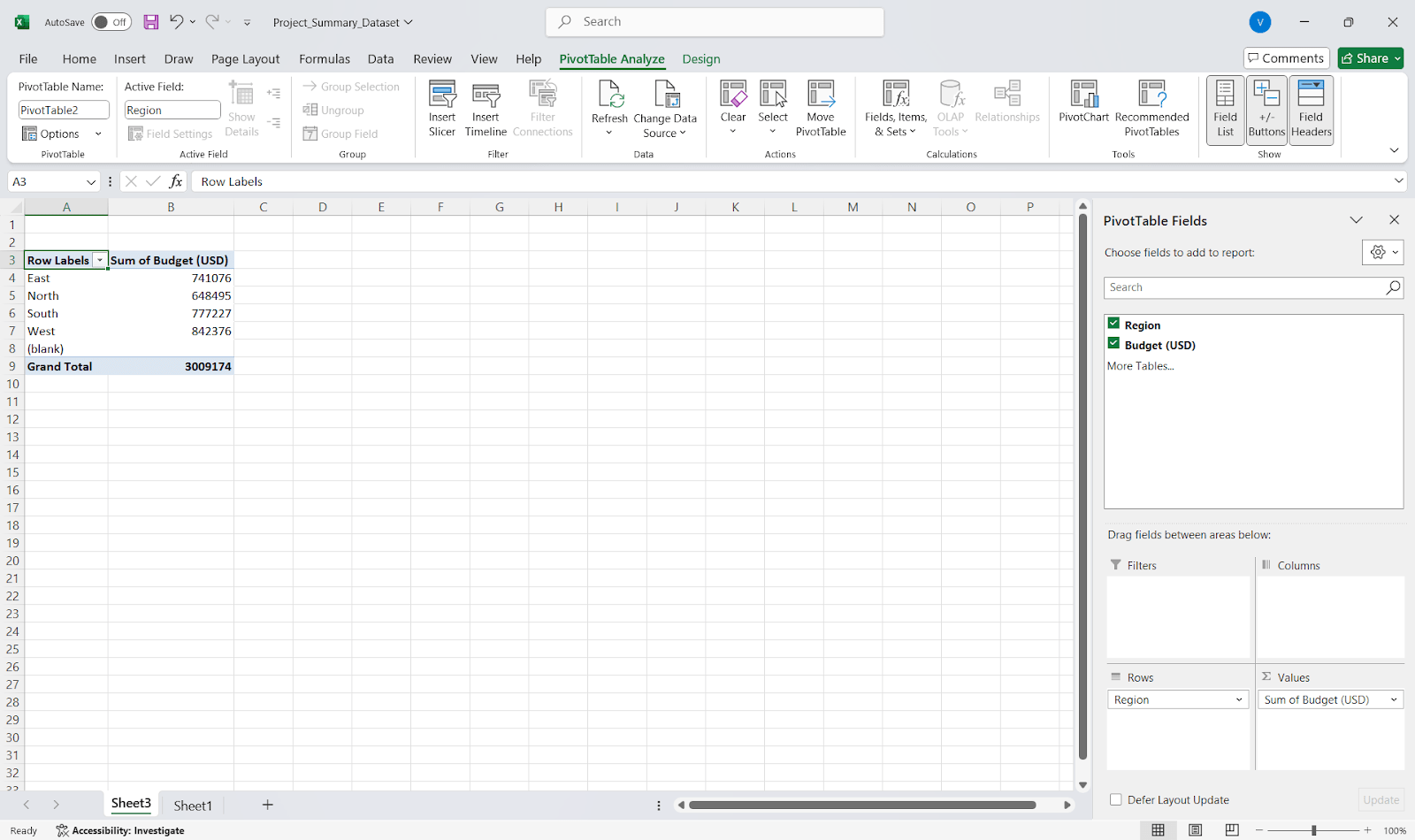 How to Create a Summary Report in Excel for Project Data
