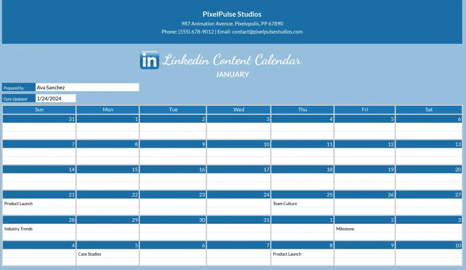 Free LinkedIn Content Calendar Templates to Plan Posts | ClickUp