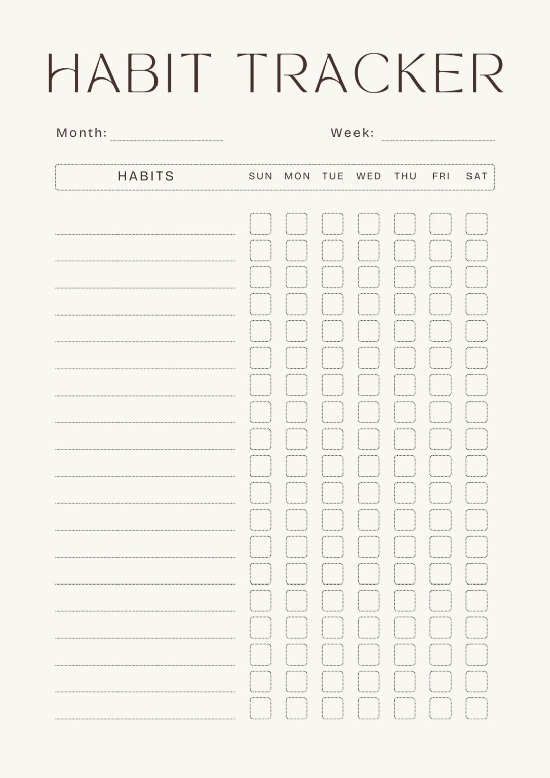 18 Free Habit Tracker Templates (Daily, Weekly & Monthly)