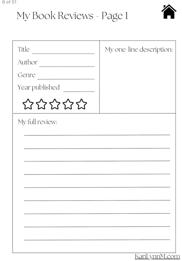 Modèles gratuits de journal de lecture pour le suivi de vos lectures et ...