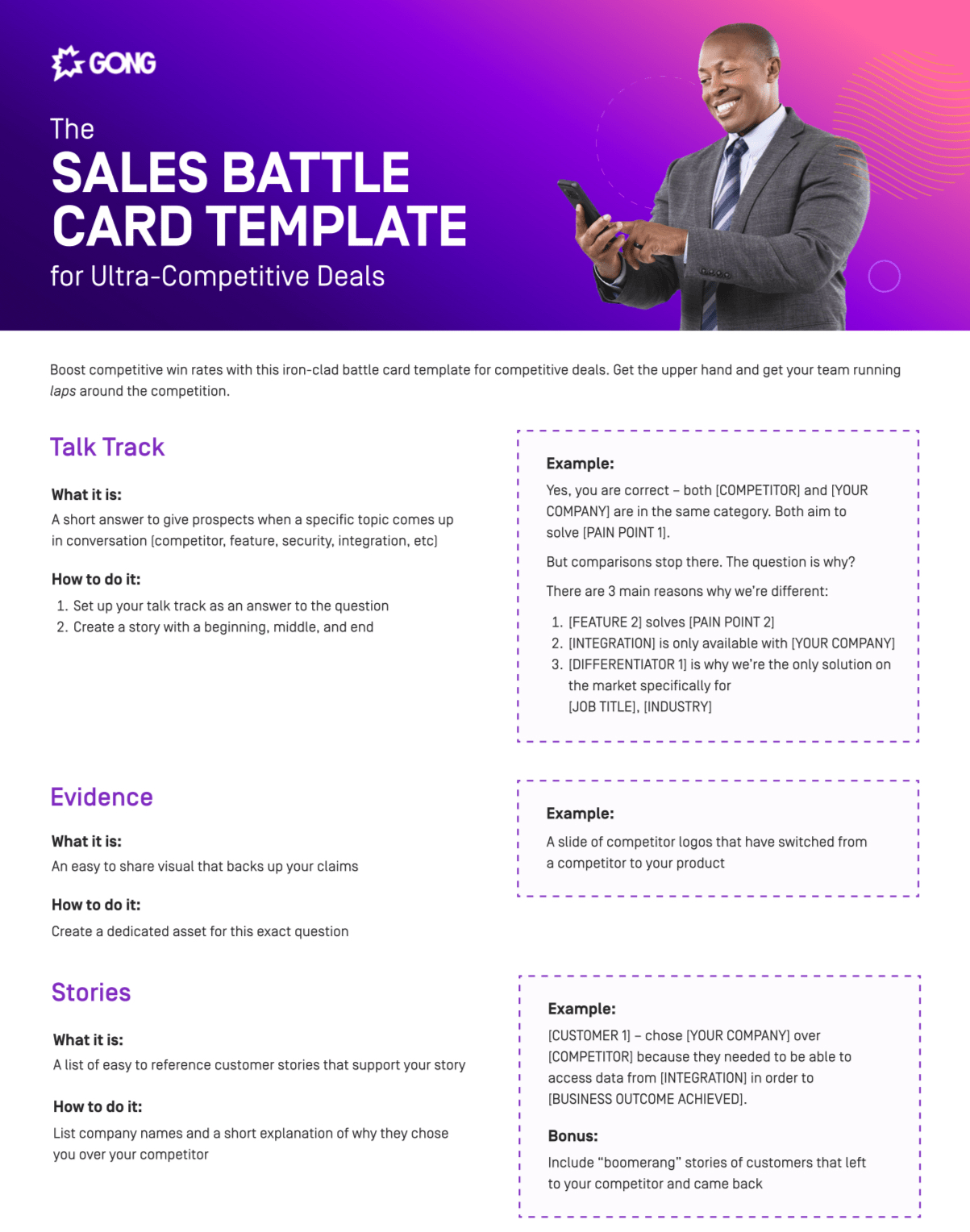 Free Battle Card Templates to Create Competitive Sales Playbooks