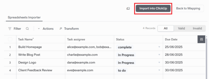 How to Import a Spreadsheet into ClickUp (With Examples)