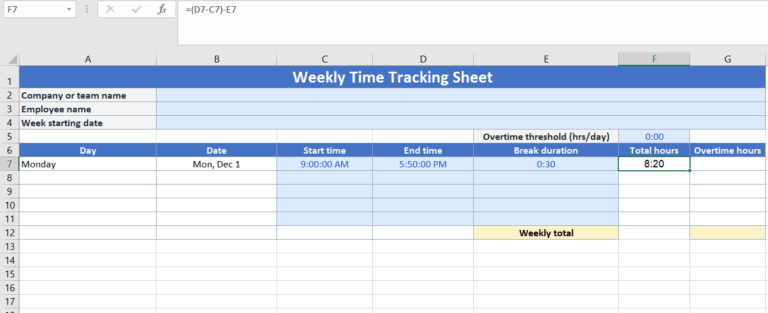 How to Create a Timesheet in Excel to Track Time (+Templates)