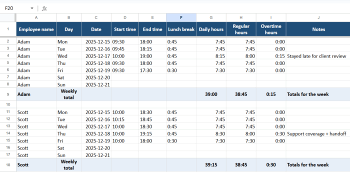 How to Create a Timesheet in Excel to Track Time (+Templates)