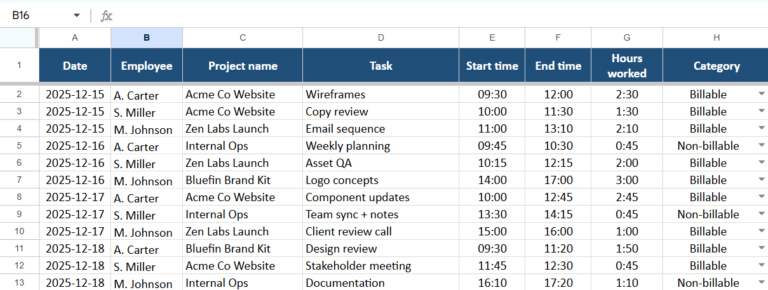 How to Create a Timesheet in Excel to Track Time (+Templates)