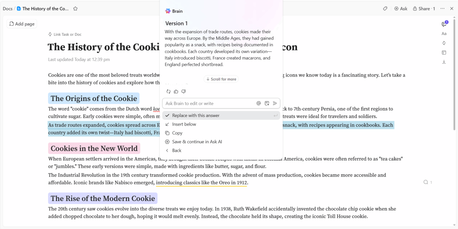 How to Rewrite Content With Gemini | ClickUp