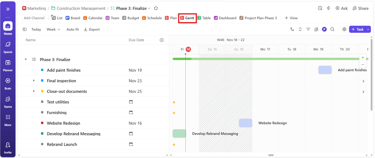Gantt Chart vs. Timeline: What’s the Difference? | ClickUp