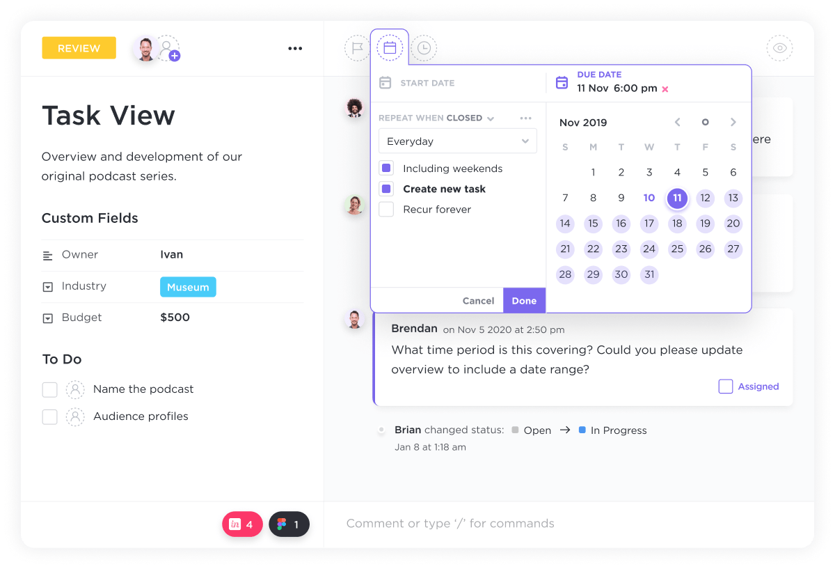 Project Management Software With Recurring Tasks ClickUp 