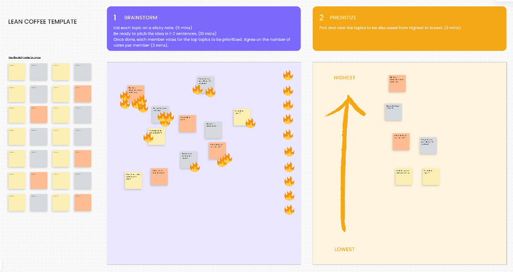 Lean Coffee Whiteboard | Template by ClickUp™