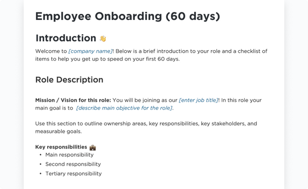 Employee Onboarding | Template by ClickUp™