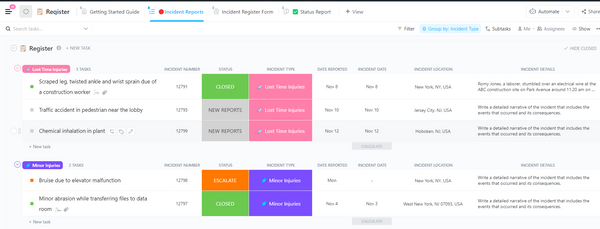Report Register | Template by ClickUp™