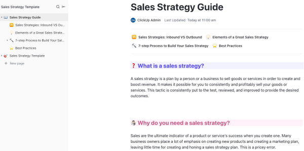 Sales Strategy Guide | Template by ClickUp™