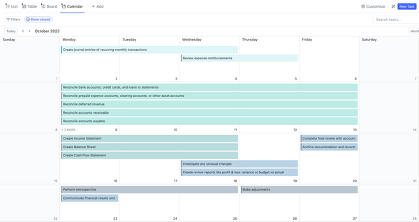Month End Close | Template by ClickUp™