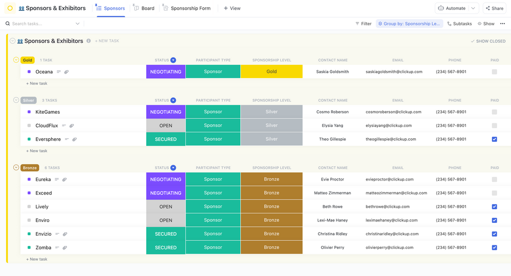 Large Event Planning | Template by ClickUp™