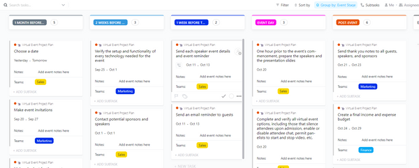 Virtual Event Project Plan | Template by ClickUp™
