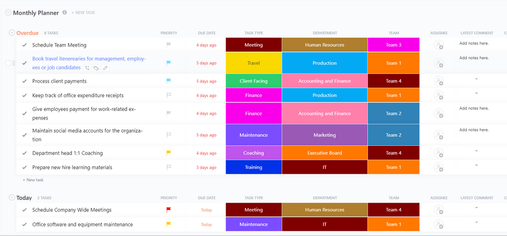Monthly Planner | Template by ClickUp™