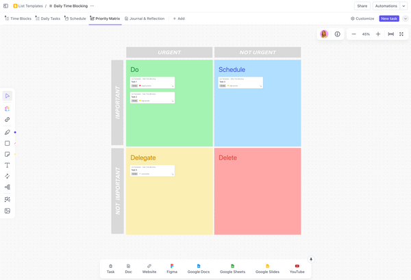 Daily Time Blocking | Template by ClickUp™