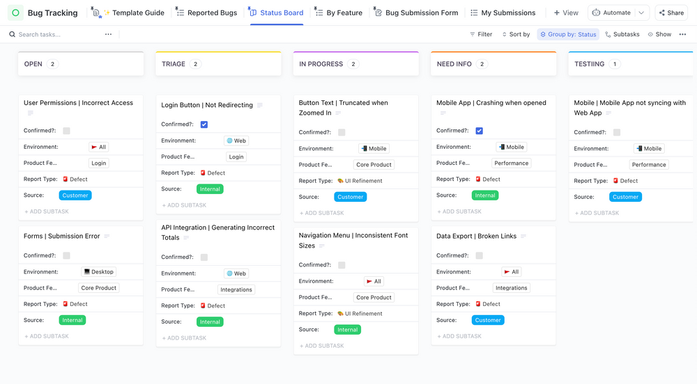 Bug Tracking Template by ClickUp™