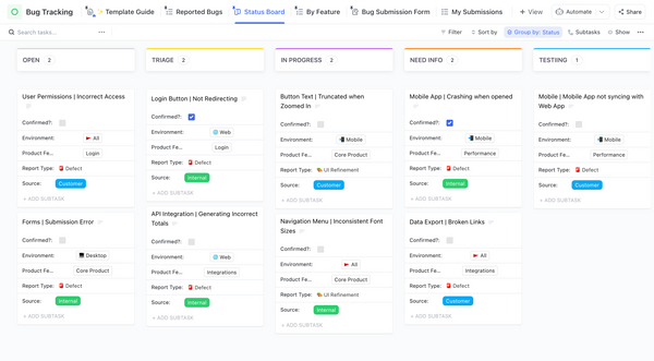 Bug Tracking Template by ClickUp™