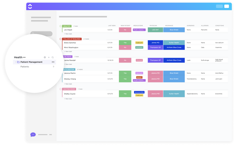 ClickUp Templates For Health
