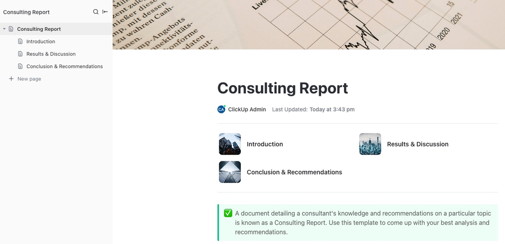Consulting Report | Template by ClickUp™