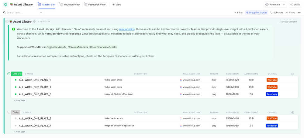 Creative & Design | Template by ClickUp™