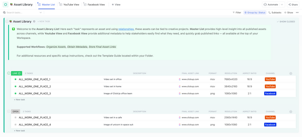 Creative & Design | Template by ClickUp™