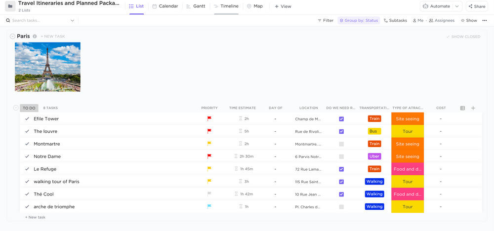 Travel Agency | Template by ClickUp™