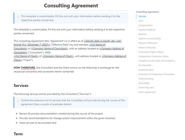 Consulting Agreement | Template by ClickUp™