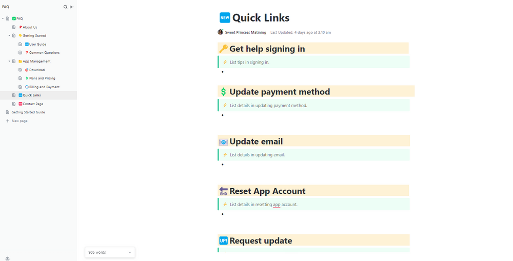 FAQ Document | Template by ClickUp™