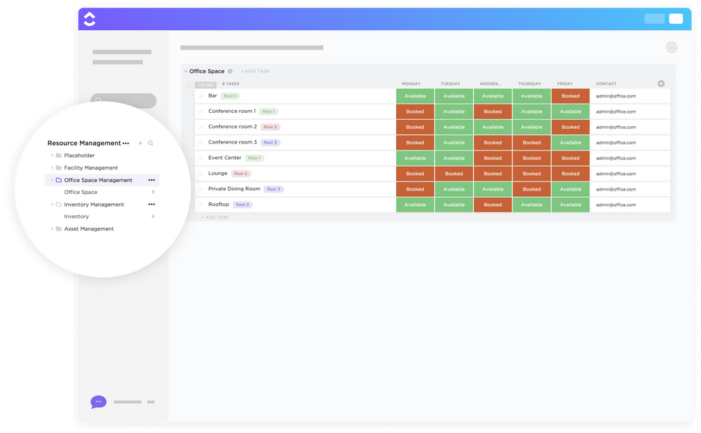 Office Space Management | Template by ClickUp™