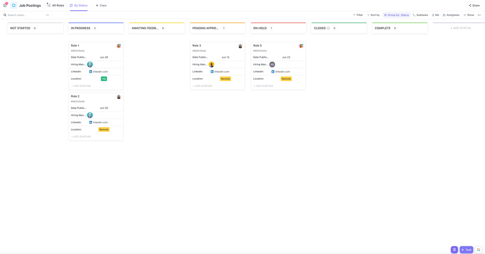 Recruiting & Hiring | Template by ClickUp™