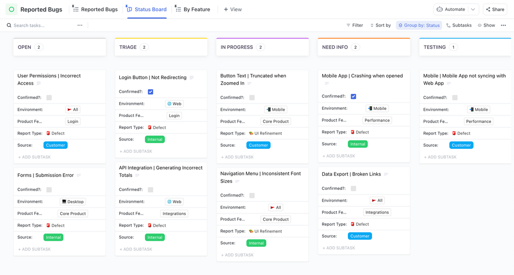 Bug & Issue Tracking | Template by ClickUp™