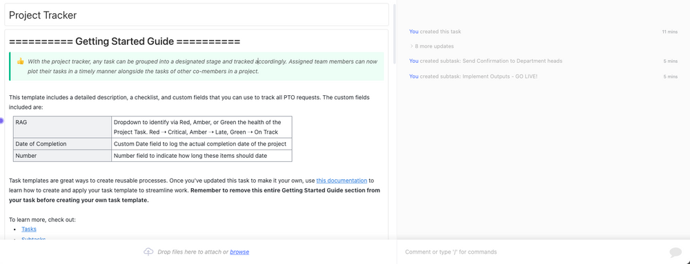 Project Tracker Template by ClickUp™