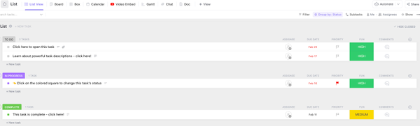 List Template by ClickUp™