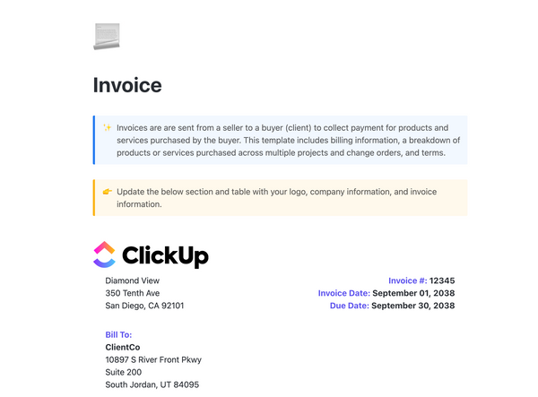 Invoice | Template by ClickUp™