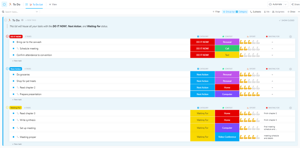 Getting Things Done Framework | Template by ClickUp™