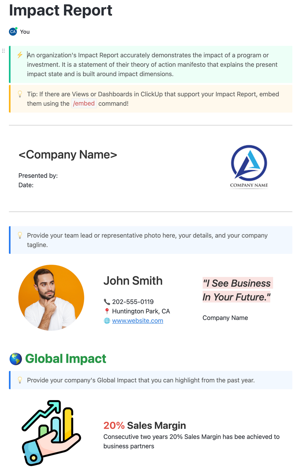 Impact Report | Template by ClickUp™