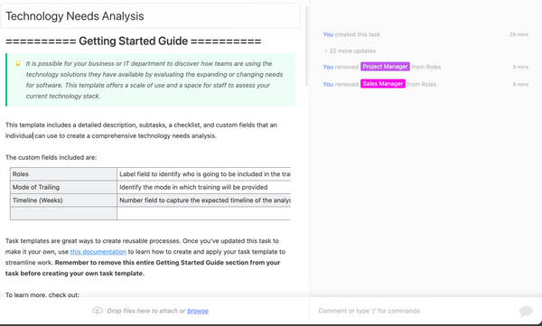 Technology Needs Analysis | Template by ClickUp™