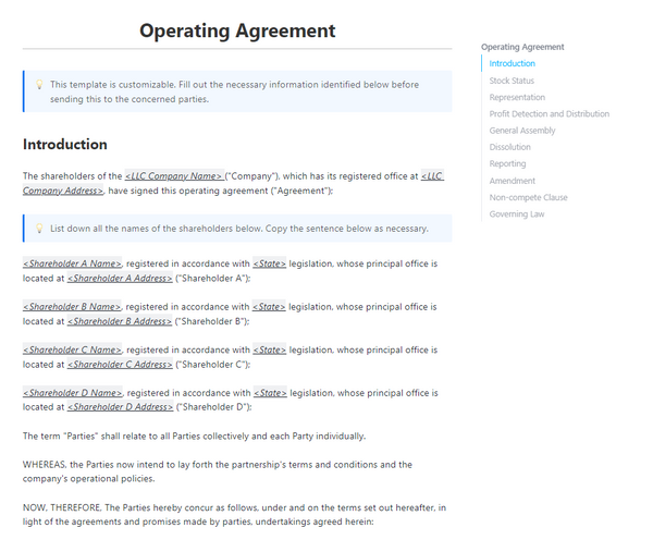 Operating Agreement | Template by ClickUp™