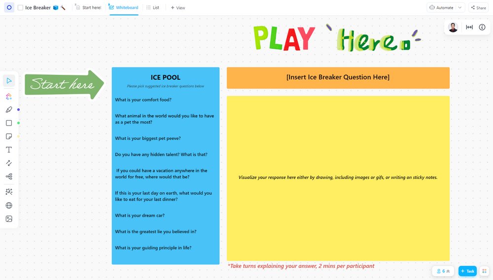 Ice Breaker Whiteboard | Template by ClickUp™