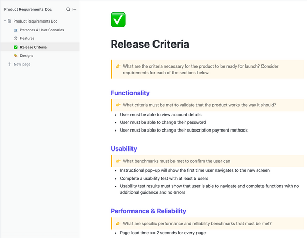 Product Requirements Doc | Template by ClickUp™