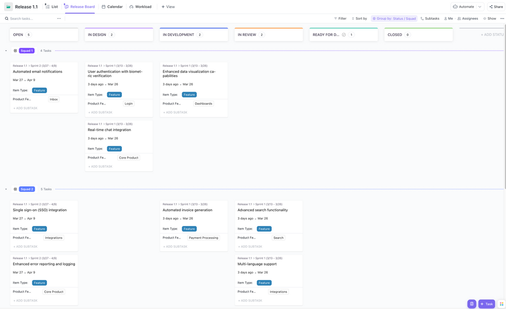 Release Train | Template by ClickUp™