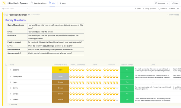 Large Event Planning | Template by ClickUp™