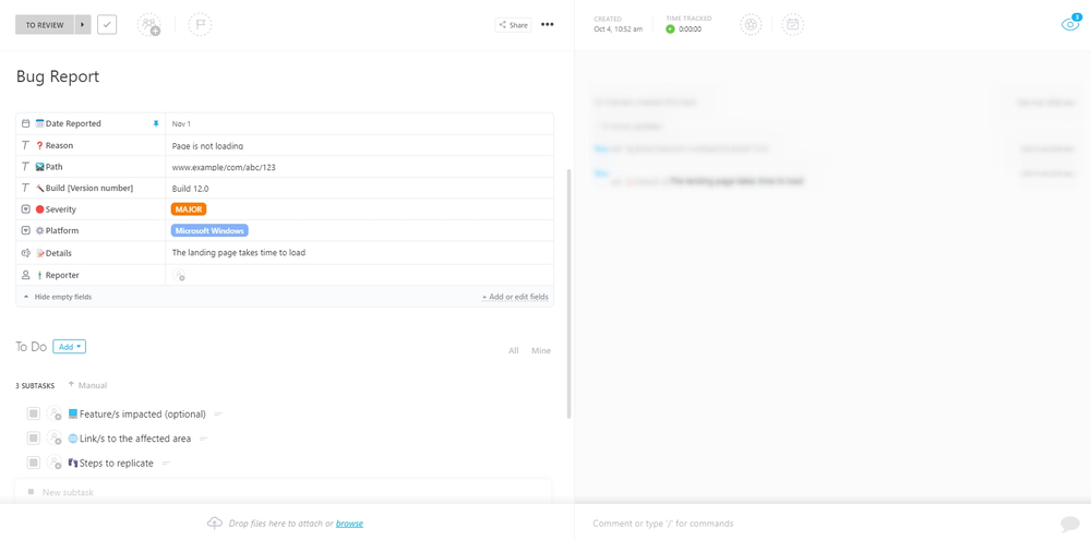 Bug Report | Template by ClickUp™